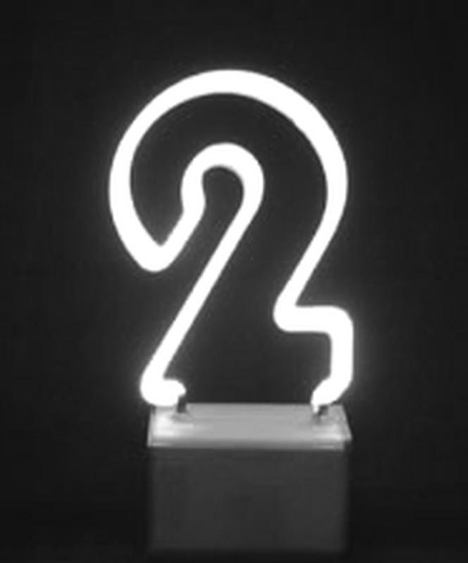 White Number Two Neon Light | Event Banquet Wedding Party | Ultimate Events